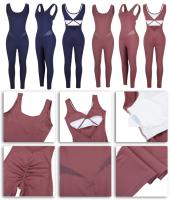 China 1000 CUSTOM LOGO high wAIst scrunch butt ONE PIECE Sport sey yoga wear gym fitness set for sale