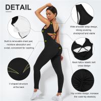 China 1000 CUSTOM LOGO high wAIst scrunch butt ONE PIECE Sport sey yoga wear gym fitness set for sale