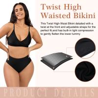 China HEXIN High Waist Two Pieces Customized Logo Printing AS SHOW Swimsuits for Women 2023 for sale