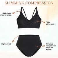 China HEXIN High Waist Two Pieces Customized Logo Printing AS SHOW Swimsuits for Women 2023 for sale