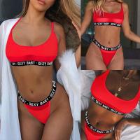 China Waisted Breathable Custom Women Two Pieces Beachwear Sexy Bikini Swimwear Fashionable for sale