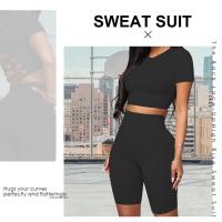 China 1000 HEXIN Round Neck Suit Hollow Out Back Elastic Sportswear Yoga Set Women Plaid for sale