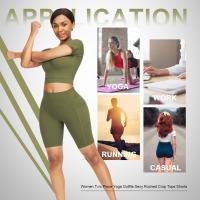 China HEXIN Custom Service Stylish Sets for Adults Pretty Fabric Women Two Piece Yoga Outfits for sale