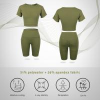 China HEXIN Custom Service Stylish Sets for Adults Pretty Fabric Women Two Piece Yoga Outfits for sale