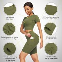China Women's Seamless Yoga Set Running Shirts and Shorts Sets for Fitness Gym Crop Tops for sale
