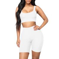 China HEXIN Fashion Women's High Waisted Mini Sport Suit Running Two Piece Set for Exercise for sale