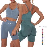China Women Racerback Sports Bra and Hi-Waist Leggings Yoga Clothes 10000 Quantity 2 Pieces Set for sale