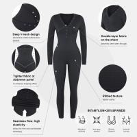 China Women's Deep V Neck Jumpsuit with Tummy Control and Breathable Material in XS-3XL Sizes for sale