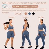 China Hexin Custom Logo Women's Gym Fitness Set with Eco Friendly Fabric and High Waist1 for sale