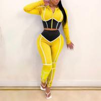 China Spring Contrast Color Casual Jogging Sports Suit For Women 2 Piece Set Women Clothing for sale