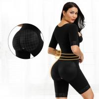 China Nylon Fabric High Elasticity Short Sleeve Shapewear for Tummy Control and Butt Lift for sale