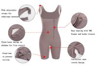 China Black Nylon Bodysuit for Women HEXIN Waist Control Medium Control Level Wide Straps for sale