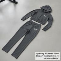 China Quick Dry Breathable Fabric Women's Jumpsuit Gym Set with Customized Logo for sale