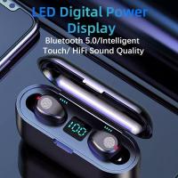 China New F9 LED Power Display Smart Touch Earbuds Tws Sound Speaker True Wireless Headset Headphone (with 2000mAh Power Charging Case) for sale