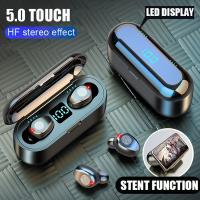China Wireless Earphone Bluetooth V5.0 F9 Tws Wireless Bluetooth LED Display Headphone (With 2000mAh Power Bank Headset, With Microphone) for sale