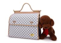 China Classic Grid White Dog Outdoor Handbag Cute Pet Carriers for sale
