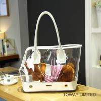 China Non-Toxic Transparent PVC Dog Carrier Outdoor Shoulder Pet Bag for sale