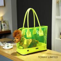 China Non-Toxic Transparent PVC Dog Carrier Outdoor Shoulder Pet Bag for sale