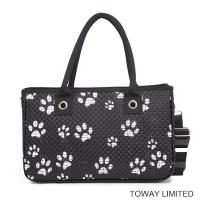 China Paws Printing Leather Knitting Dog Carriers Pet Products Shoulder Bag for sale