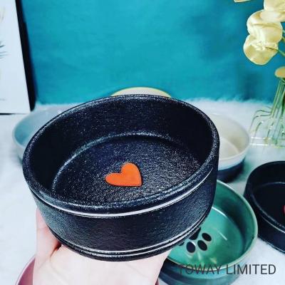 China Cute Printing Dog Ceramic Feeder Pet Cat Feeding Bowls for sale