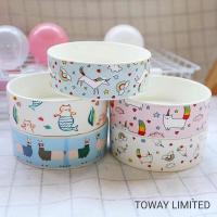 China Pet Porcelain Engaved Printing Cute Dog Bowls Pup Cat Feeder for sale