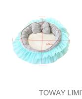 China Coral Velvet Dog Soft Pads Pet Lace Princess Cute Bed for sale