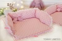 China Cute Pink Dots Princess Soft Pet Sofa Dog Cushion for sale