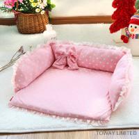 China Cute Pink Dots Princess Soft Pet Sofa Dog Cushion for sale
