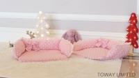 China Cute Pink Dots Princess Soft Pet Sofa Dog Cushion for sale
