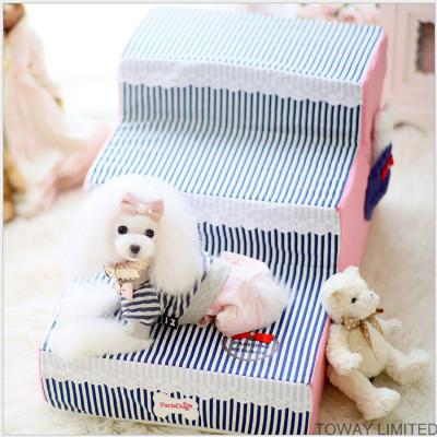 China Sailor Stripes Cute Lace Dog Play Stairs Pet Sponge Cushion for sale
