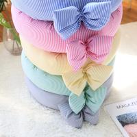 China Cute Bows Stripes Dog Beds Cotton Flocked Round Pet Cushion for sale