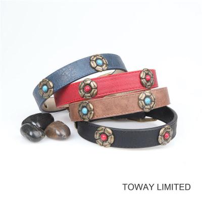 China Fashion Dog Collars PU Leash Cute Flower Pet Supply for sale