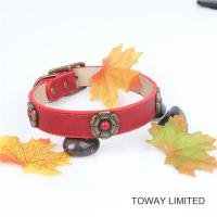 China Fashion Dog Collars PU Leash Cute Flower Pet Supply for sale