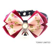 China Cute Lace Bowtie with Bell Dog Collars 