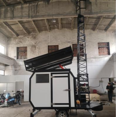 China Mini Mobile Cell Tower 15m Crank Up Tower With Shelter for sale