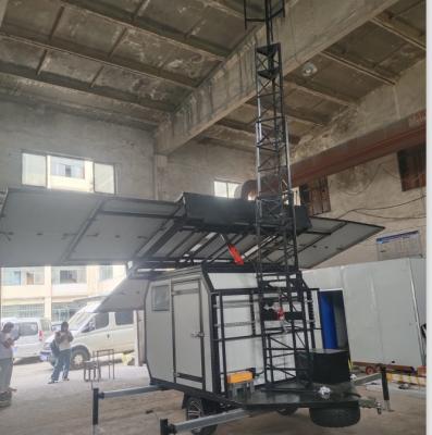 China Fast Deployment Trailer Tower With Shelter Cell On Wheels COW Telecom Tower for sale
