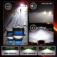 China A80 Lens LED Laser/Hi/Lo Beam 85W 8500 Lumens 3 inch Dual laser Projector for sale