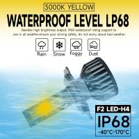 China F2 75W 7500 Lumens 3000K Yellow 9004 9007 H4 H13 LED Headlights Bulbs for sale