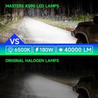China KS90 180W 40000 Lumens 6500K Cool White H4 9005 9006 9012 LED Headlights Bulbs for sale