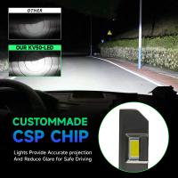 China KV50 160W 16000 Lumens 6500K Cool White H4 H7 9005 LED Headlight Bulbs for sale