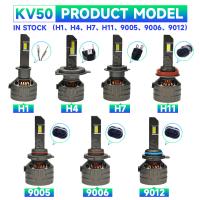 China KV50 160W 16000 Lumens 6500K Cool White H4 H7 9005 LED Headlight Bulbs for sale