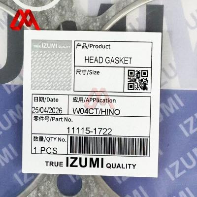 China High Quality Truck Engine Cylinder Head Gasket 11115-1722 Suitable for W04CT Engine Repair Parts for sale