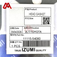 China Factory Direct Supply Truck Cylinder Head Gasket 11115-54080 Original Standard 2LT Engine Spare Part for sale