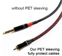 China Black Red PET Expandable Braided Sleeving Abrasion Resistant Cable Management 1/4 to 3 inch for sale