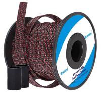 China Black Red PET Expandable Braided Sleeving Abrasion Resistant Cable Management 1/4 to 3 inch for sale