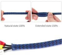 China PET Expandable Braided Sleeve Flame Retardant Abrasion Resistant -50°C to +150°C for sale