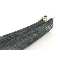 China Flame Retardant PET Zipper Cable Sleeving 25mm ID Abrasion Resistant Cable Organizer for sale