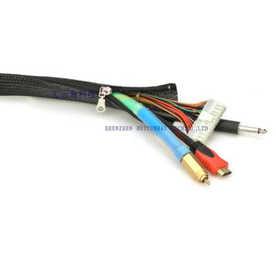 China Expandable Zipper Cable Sleeve Braided Wrap For Cables Management for sale