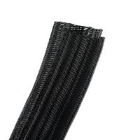 China Black Self Closing Wrap PET Braided Sleeve Split Wrap Braided Wire Cable Sleeve for sale