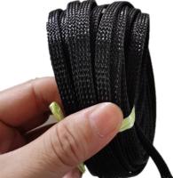 China 6mm PET Expandable Braided Sleeve Black Flame Retardant Cable Protection -50°C to 150°C for sale